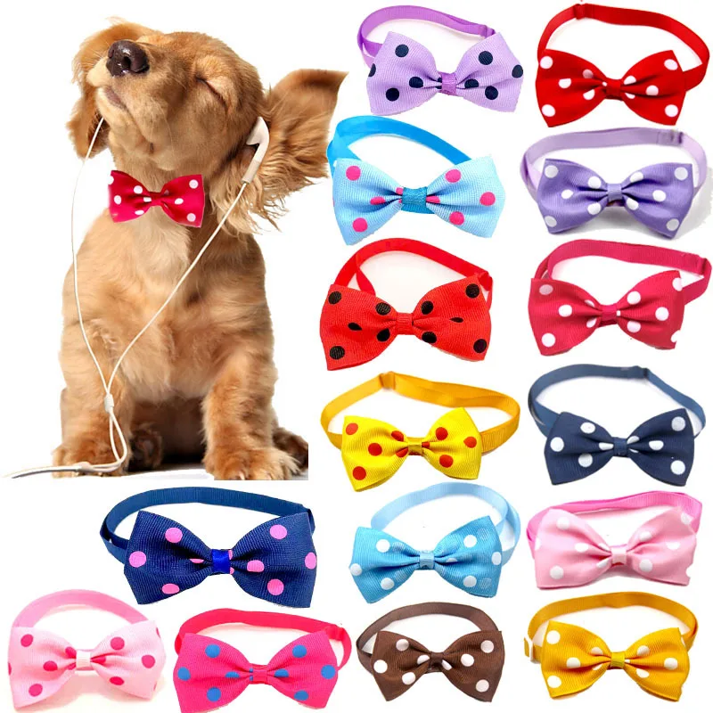 Adjustable-Pets-Dots-Pattern-Ribbon-Dog-Bow-Ties-Cute-Puppy-Small-Dogs ...