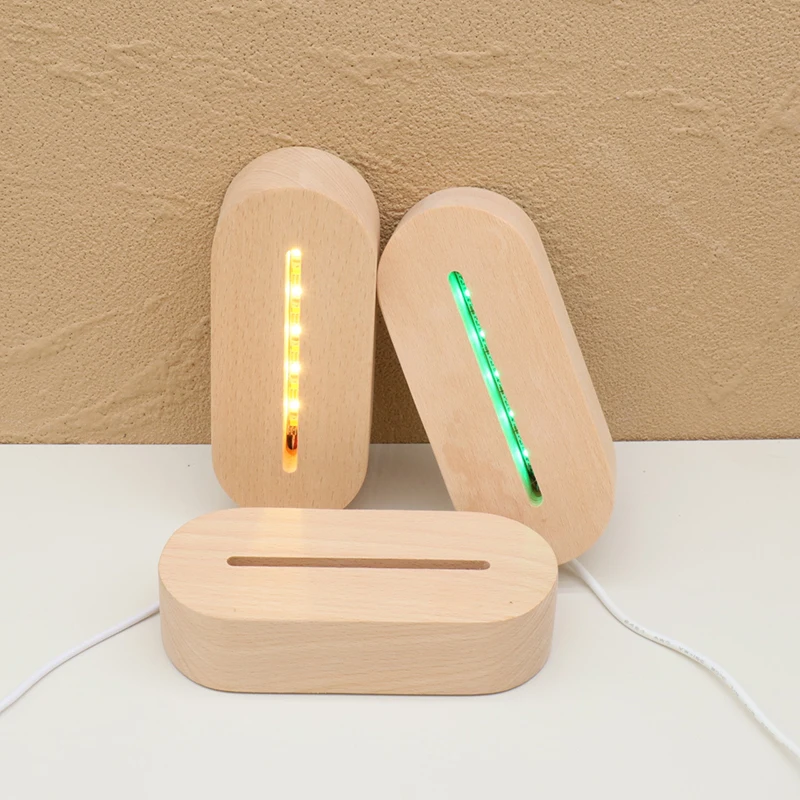 10PCS-Oval-Wooden-Base-Led-Acrylic-Light-Stand-Bulk-for-Personalised ...