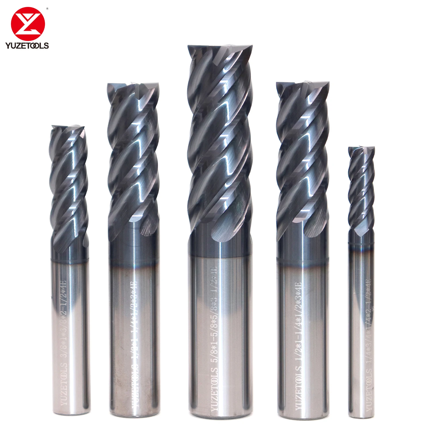 YuzeTools-Carbide-Square-End-Mills-CNC-Milling-Bits-4-Flute-1-8-1-4 ...