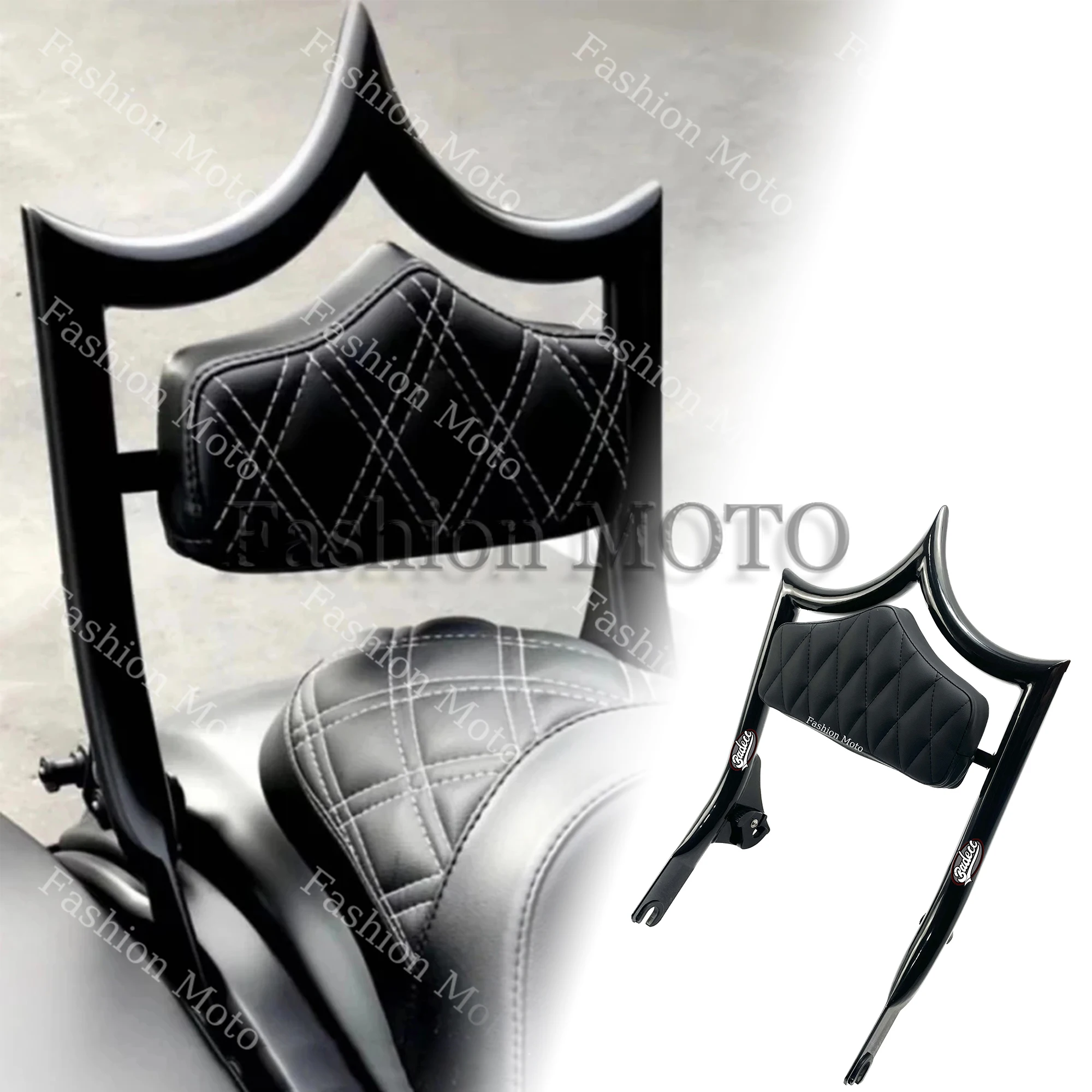 Motorcycle-Custom-Backrest-Detachable-Rear-Passenger-For-Harley-Touring ...