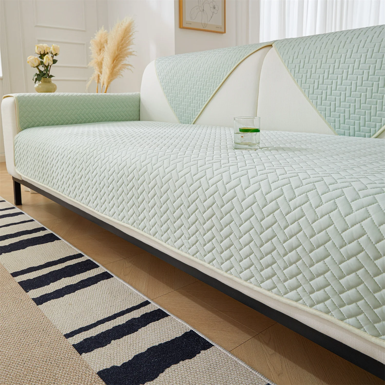 Sommer-K-hl-stoff-geste-ppte-rutsch-feste-Sofa-bezug-f-r-Wohnzimmer ...