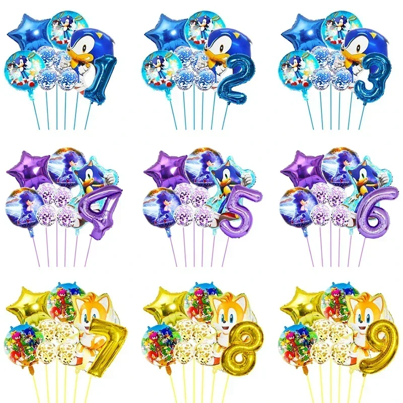 Sonic-tem-ticos-Fontes-do-partido-Folha-L-tex-Glitter-Bal-o-Set-Decora ...