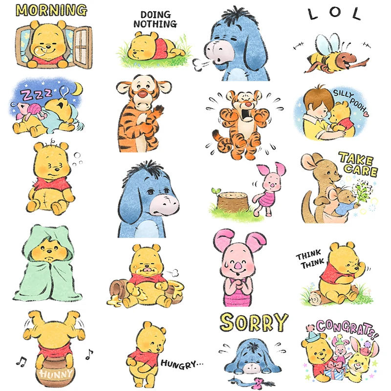Disney Winnie The Pooh Stickers For Kids Clothing Jacket Iron-on ...