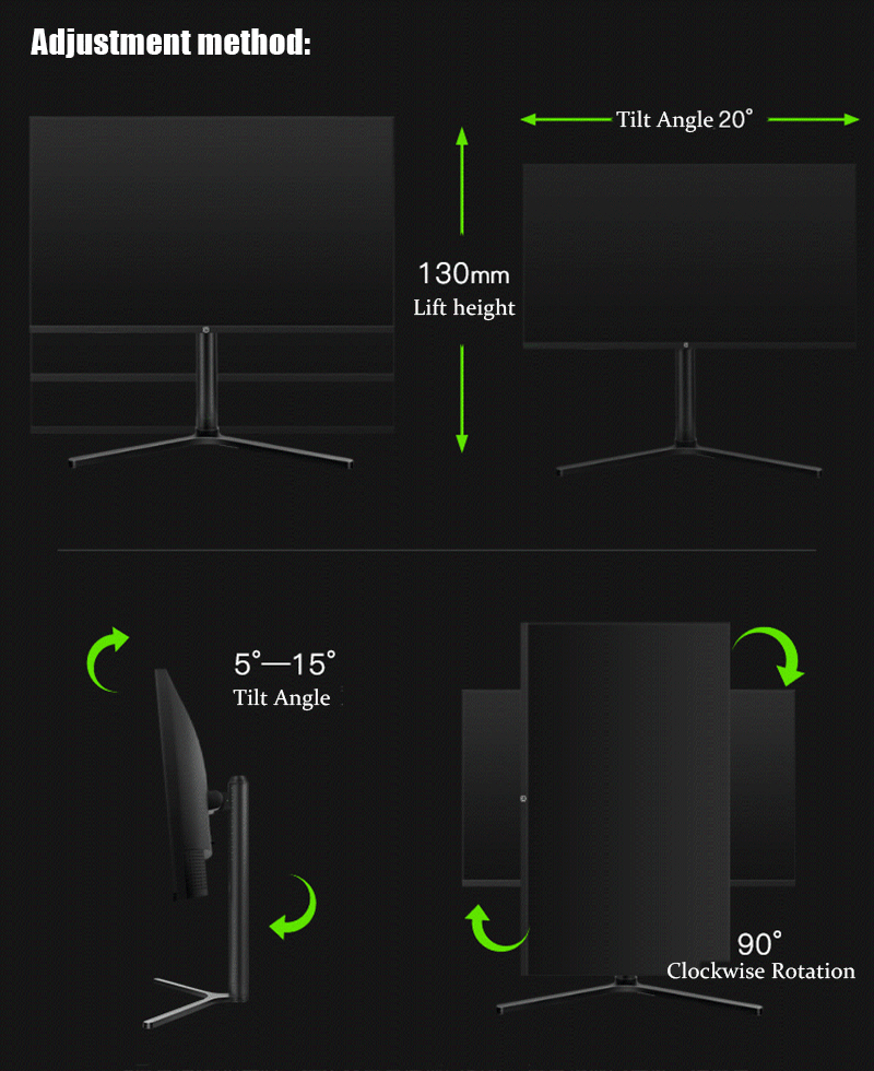 24 27 Polegada monitor 165hz 2k gaming display 1ms livre sincronização ...