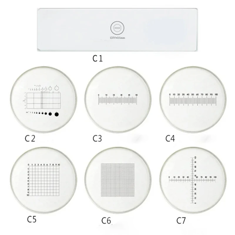 C1-C7-0-01mm-0-5mm-0-1mm-Objective-micrometer-Microscope-eyepiece ...