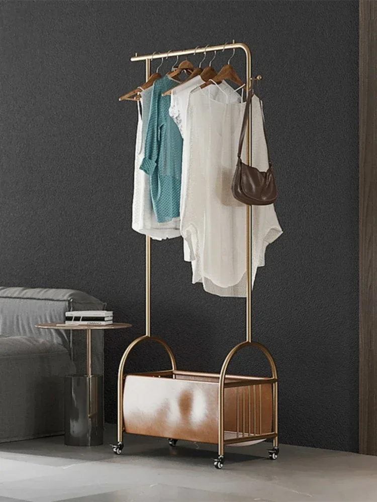 Scandinavian Light Luxury Bedroom Hanging Rack Floor with Wheels ...