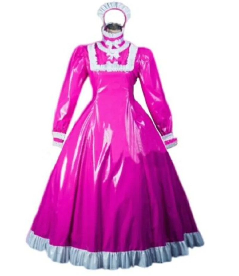 Vestido-de-fiesta-largo-de-PVC-con-cerradura-para-chica-traje-de-juego ...