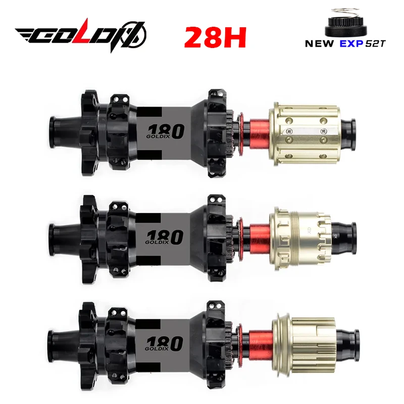 GOLDIX M180 MTB Hub 6 Bolt Center Lock Disc 28Hole New EXP Ratchet 52T ...