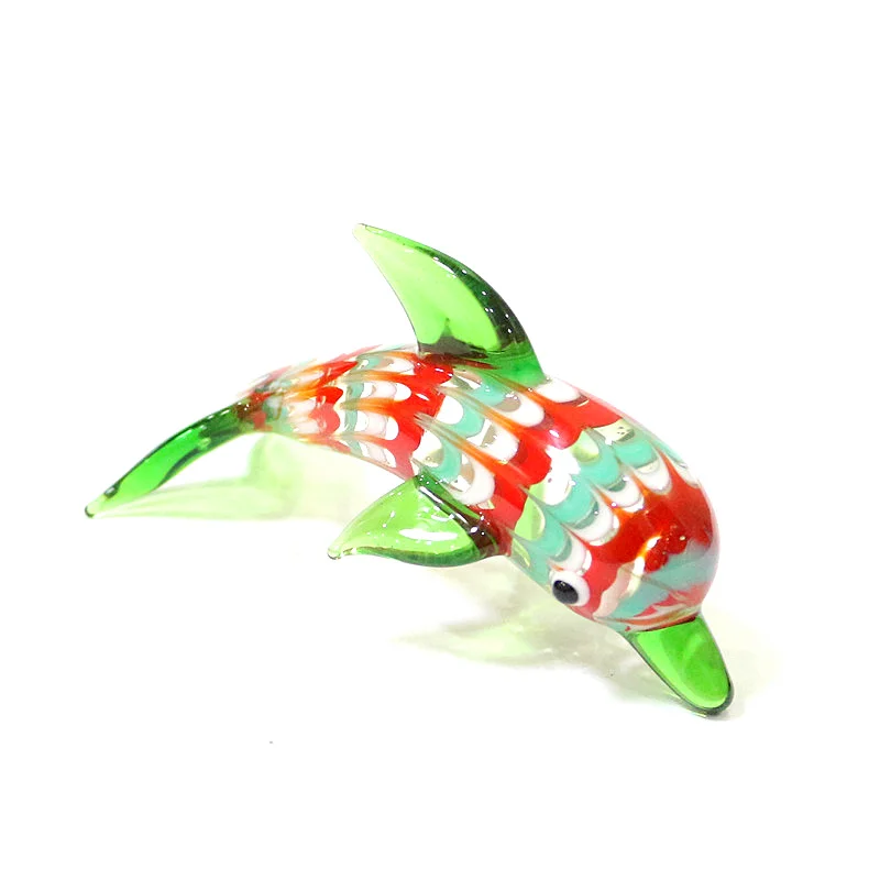 Murano Glass Dolphin Figurine Cute Sea Animal Small Statue Ornaments ...