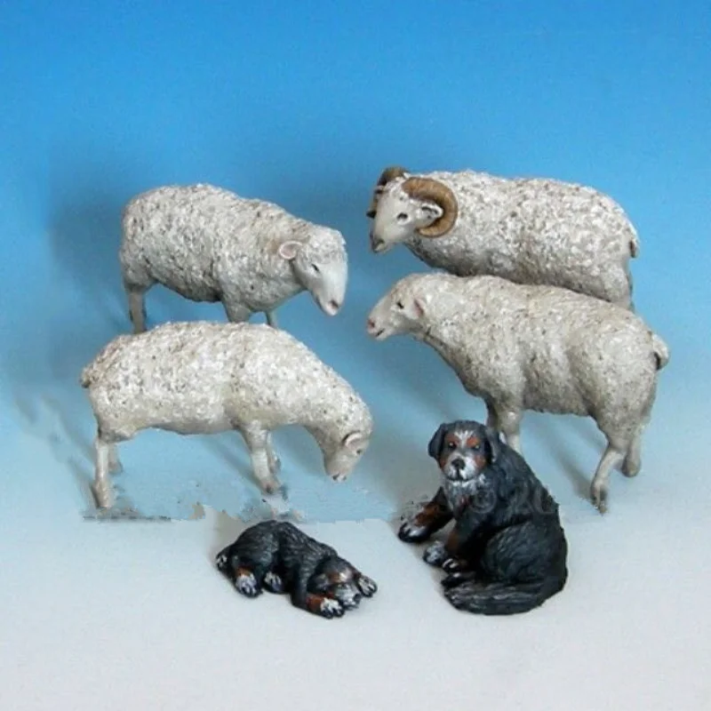 1-35-Scale-Resin-Animal-Model-Kit-Poultry-Sheep-Group-Mini-State ...