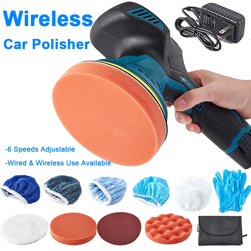 12V-Electric-Wireless-Car-Polisher-Waxer-6-Speed-Adjustable-Wireless ...