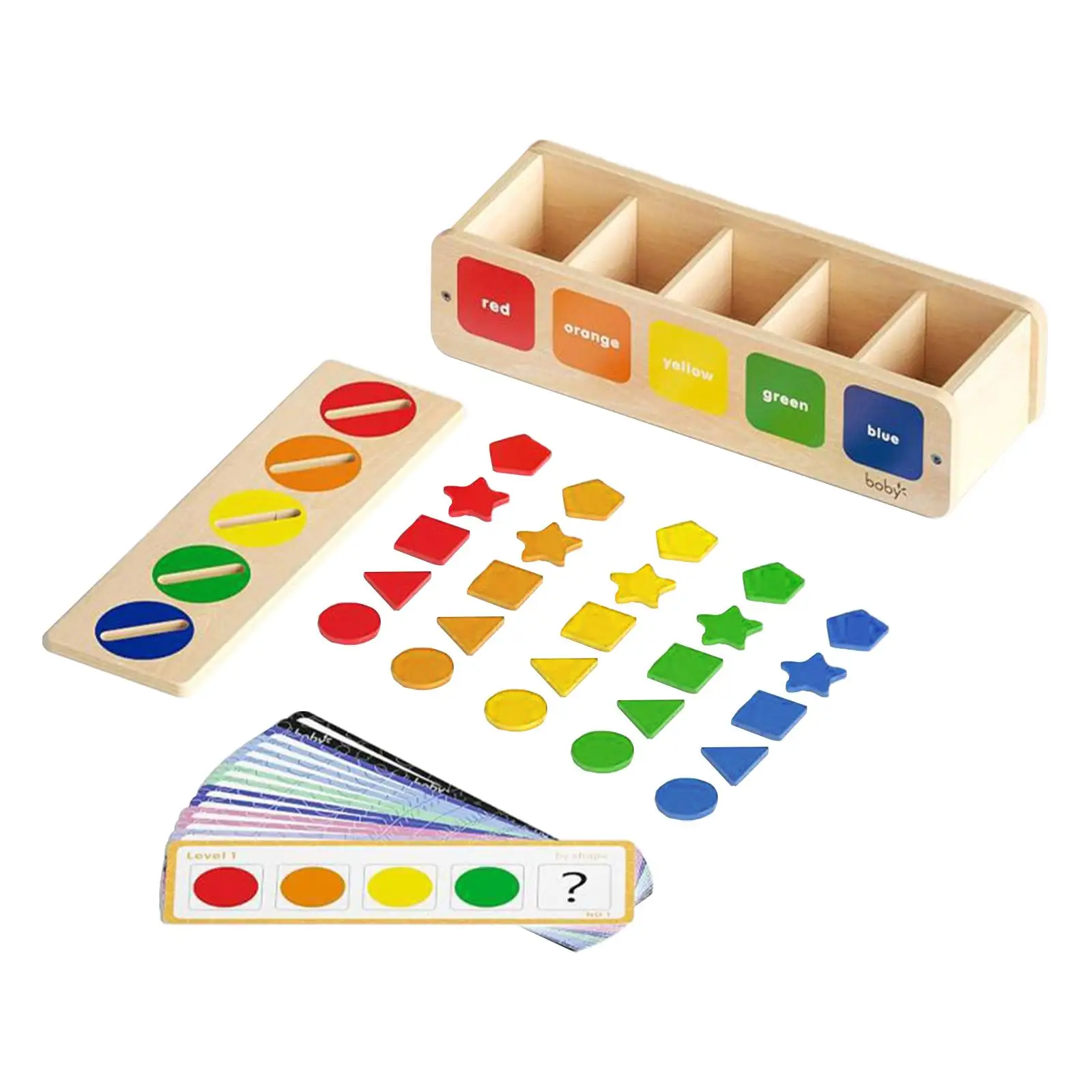 Wooden-Sorting-Toy-Shape-Color-Recognition-Development-Toy-for-Birthday ...