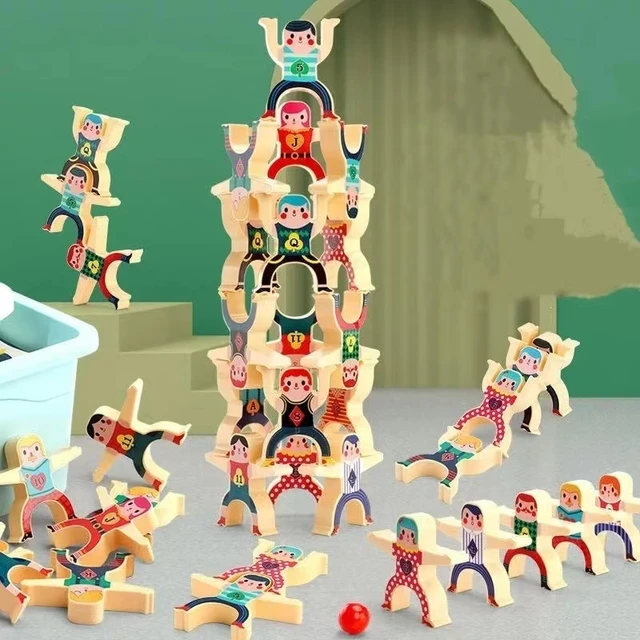 Wooden Stacking DIY Balance Building Blocks Board Stacking High Blocks ...