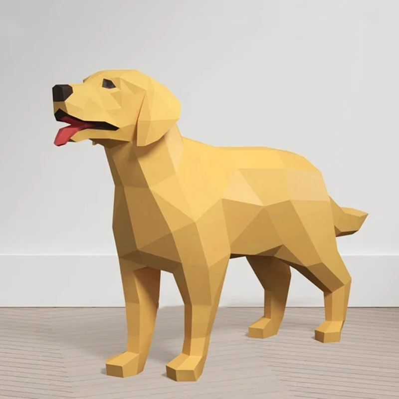 58cm-Golden-Retriever-Papercraft-Labrador-Retriever-3D-Low-Poly-Paper ...