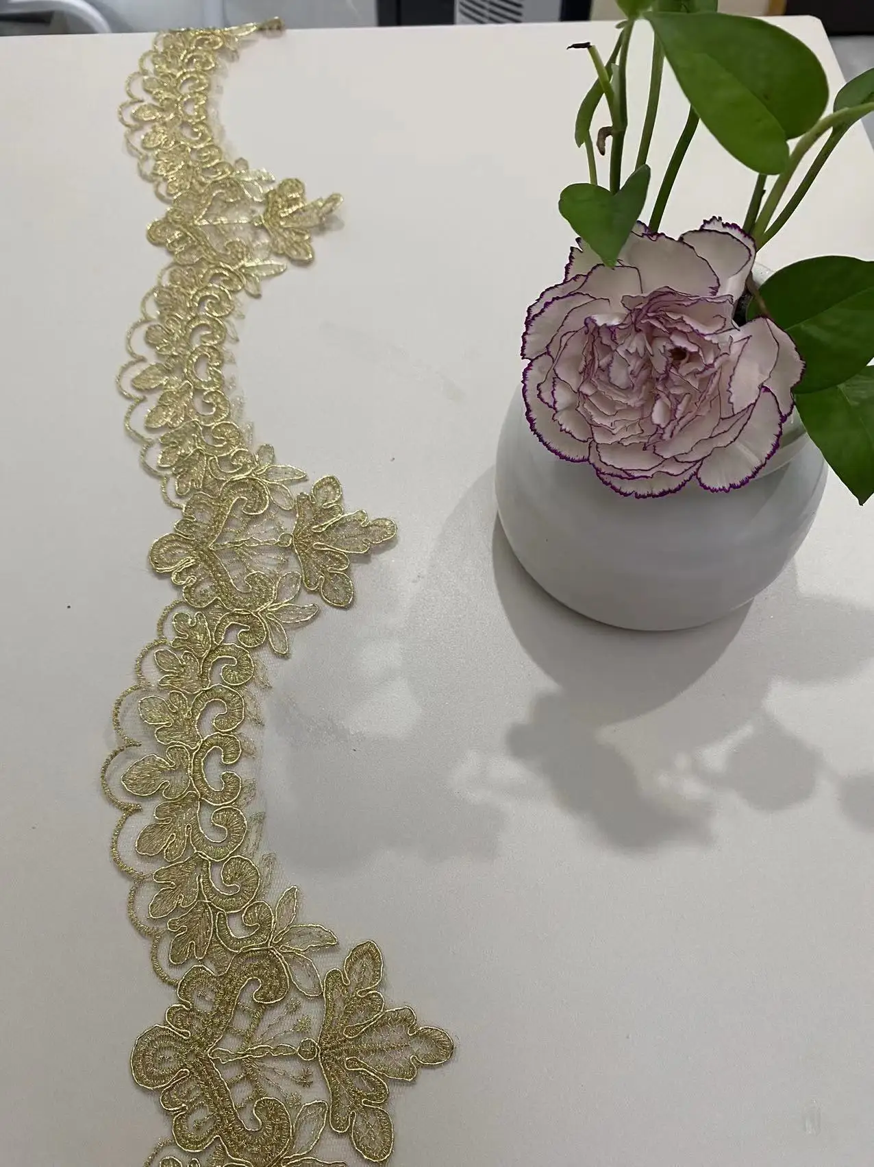 Delicate-2-Yards-Gold-Cording-Edge-Flower-Venise-Venice-Mesh-Lace-Trim ...