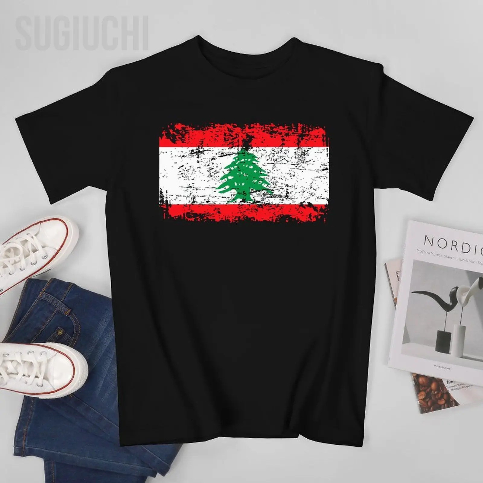 Unisex-Men-LEBANON-Flag-Vintage-LEBANON-Tshirt-Tees-T-Shirts-Women-Boys ...