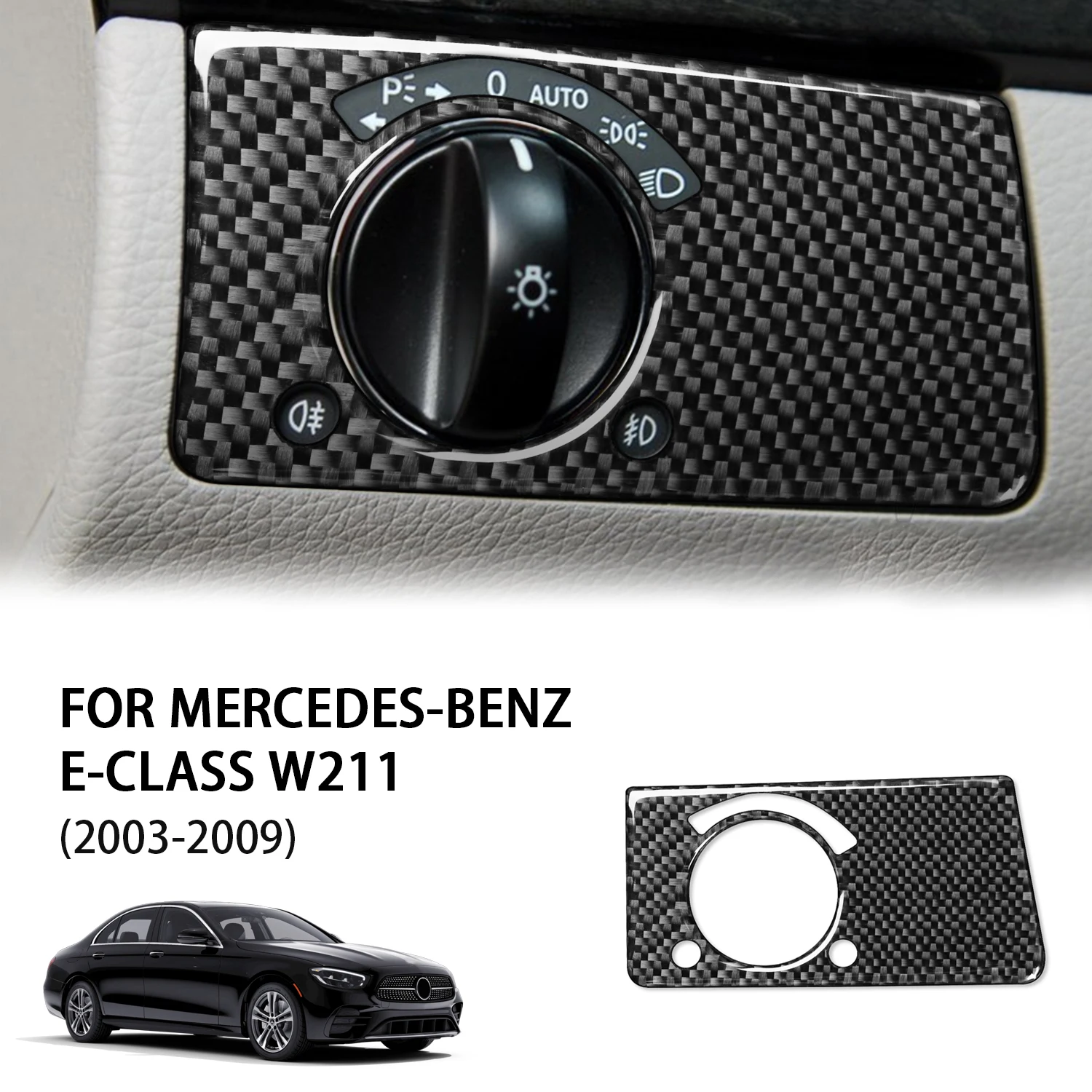 For-Mercedes-W211-Benz-E-Class-2003-2009-Carbon-Fiber-Car-Headlight ...