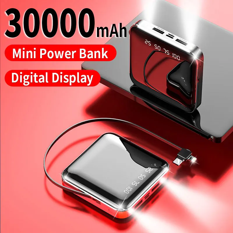 Mini Power Bank 30000mah External | Mini Portable Charger Iphone - Mini ...