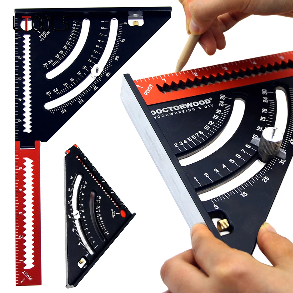 Folding-Triangle-Angle-Ruler-Protractor-Aluminum-Alloy-2-in-1-Triangle ...