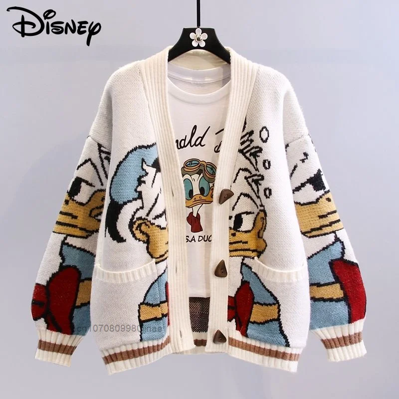 Disney Fashion Cartoon Cardigan Women Autumn Loose Casual Thicked Warm ...