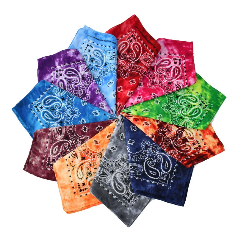 New Fashion Tie Dye Hip Hop Cotton Bandana Square Scarf Headwear ...