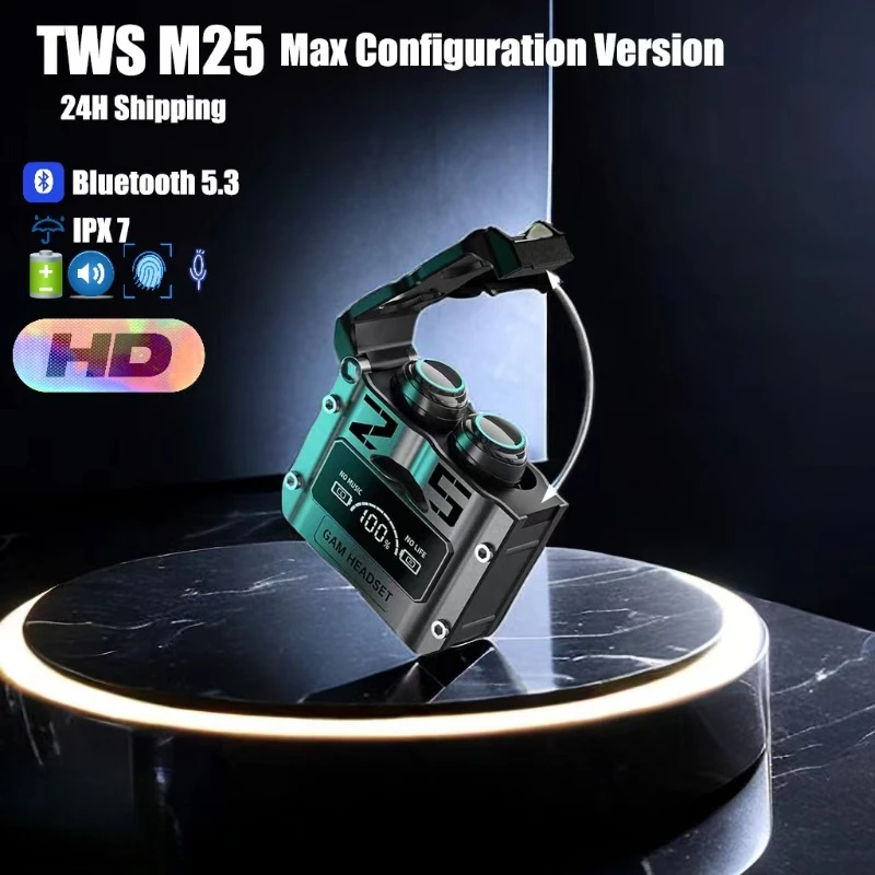 NEW-M25-Wireless-Bluetooth-Headphones-TWS-Mecha-Gaming-Headset-Low ...