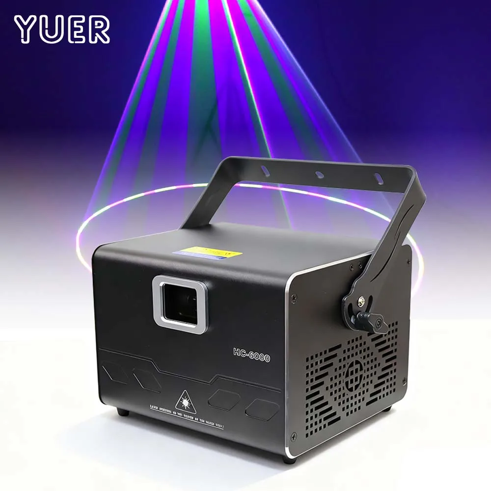 YUER 6W animación a todo Color patrón de haz de luz láser 30Kpps ...