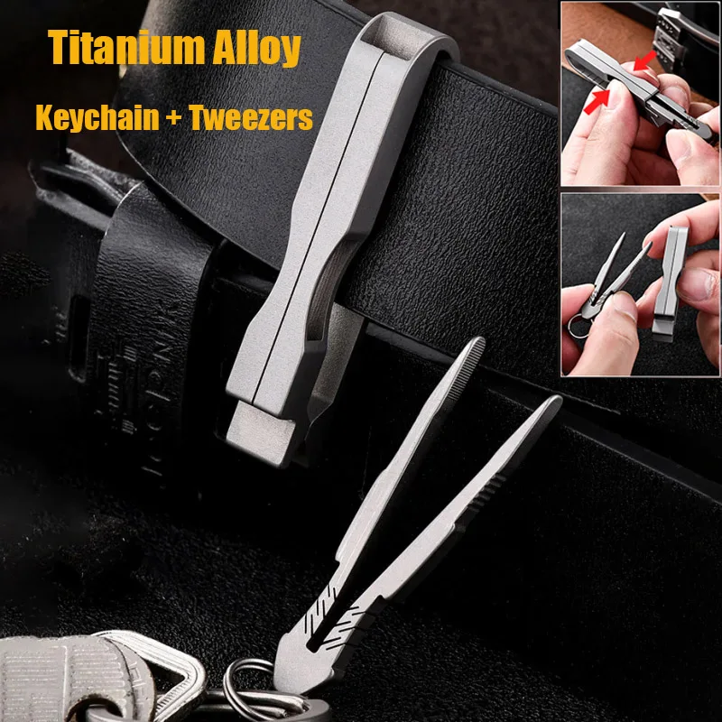 Quick-Detachable-Titanium-Alloy-keychain-Tweezers-Buckle-Keyring ...