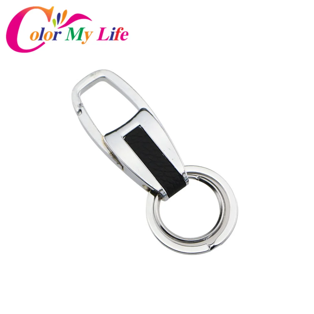 1piece Stainless Steel And Pu Leather Women Man Key Ring Chain Key ...