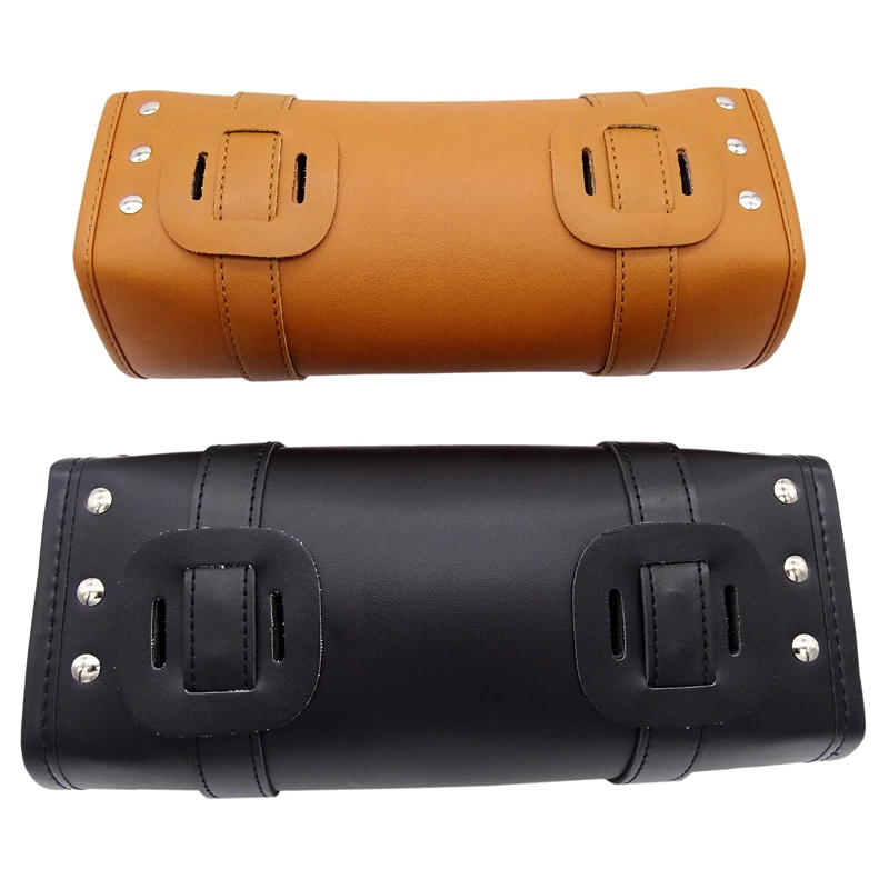 1 Pcs Motorcycle Saddle Bags PU Leather Front Forks Tool Bag Side ...