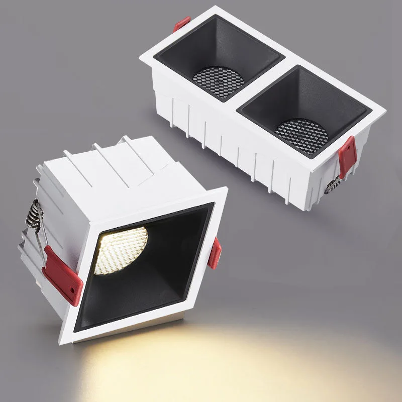 Square-LED-double-headed-three-headed-downlight-embedded-anti-glare ...