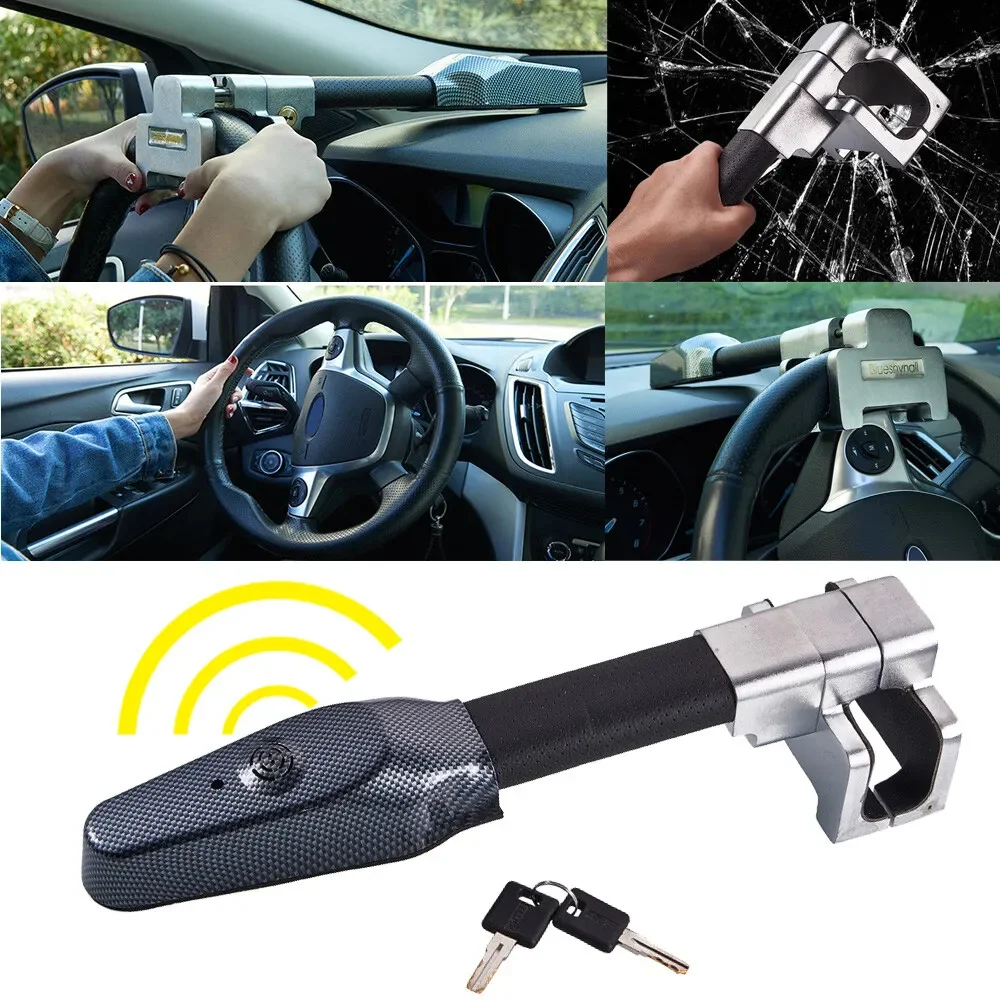 Car-Steering-Wheel-Lock-Heavy-Duty-Stainless-Lock-Universal-Anti-theft ...