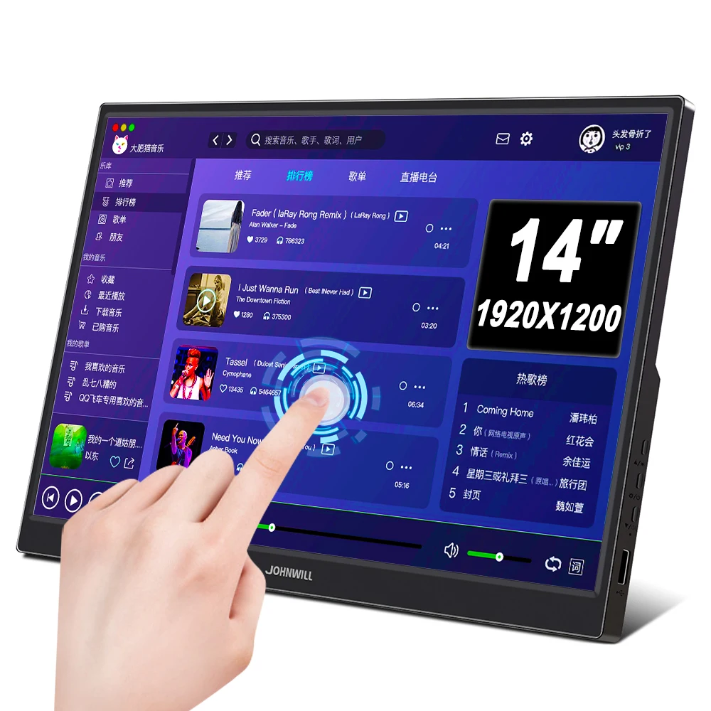 Monitor-port-til-t-ctil-de-14-pulgadas-pantalla-lcd-de-1920x1200-60Hz ...