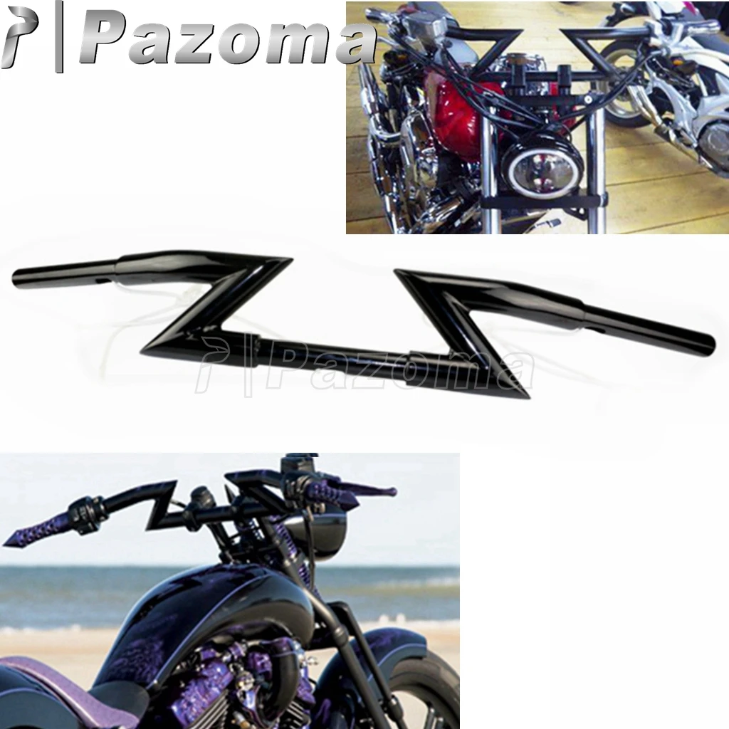 Universal-Motorcycle-Z-Bar-Chopper-Handlebars-1inch-Handle-Bars-For ...