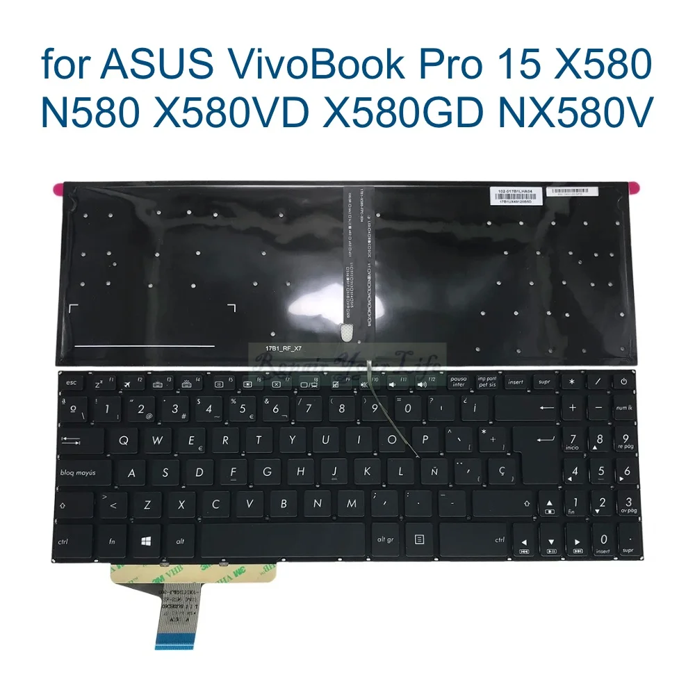 US-USA-Spanish-Backlit-Keyboard-for-ASUS-VivoBook-Pro-15-X580-N580 ...