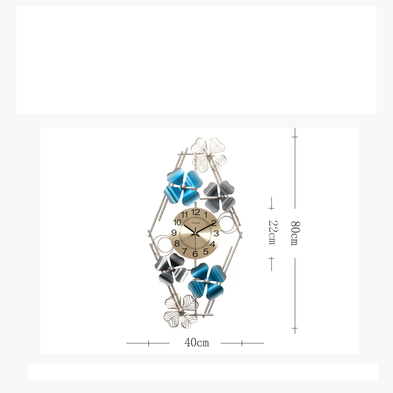 Modern Wrought Iron Four-leaf Clover Wall Clock Wall Hangings Home ...