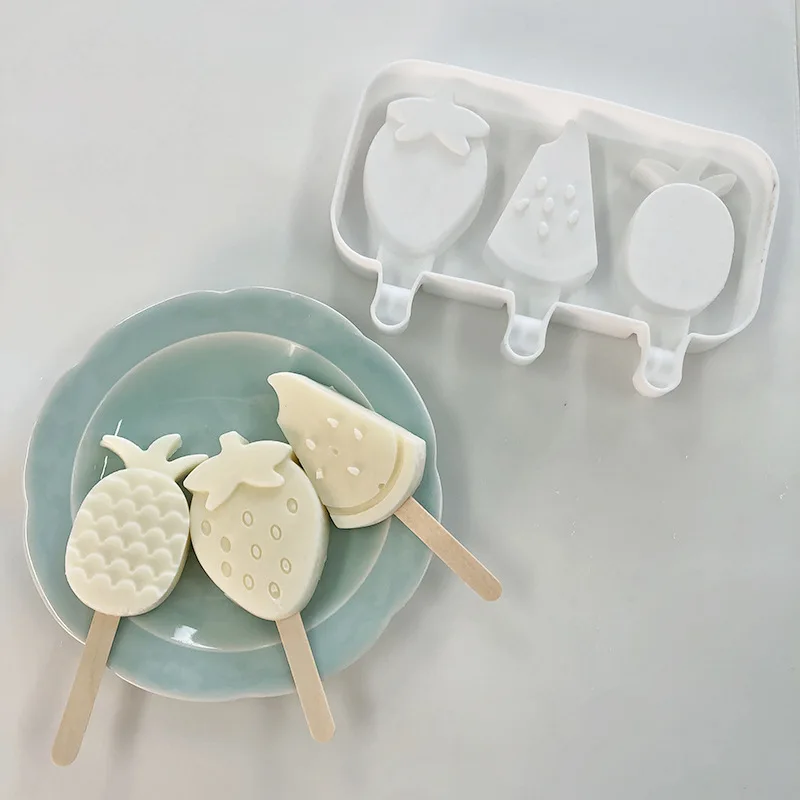 Fruit Shape Ice Cream Silicone Mold Diy Handmade Strawberry Pineapple ...