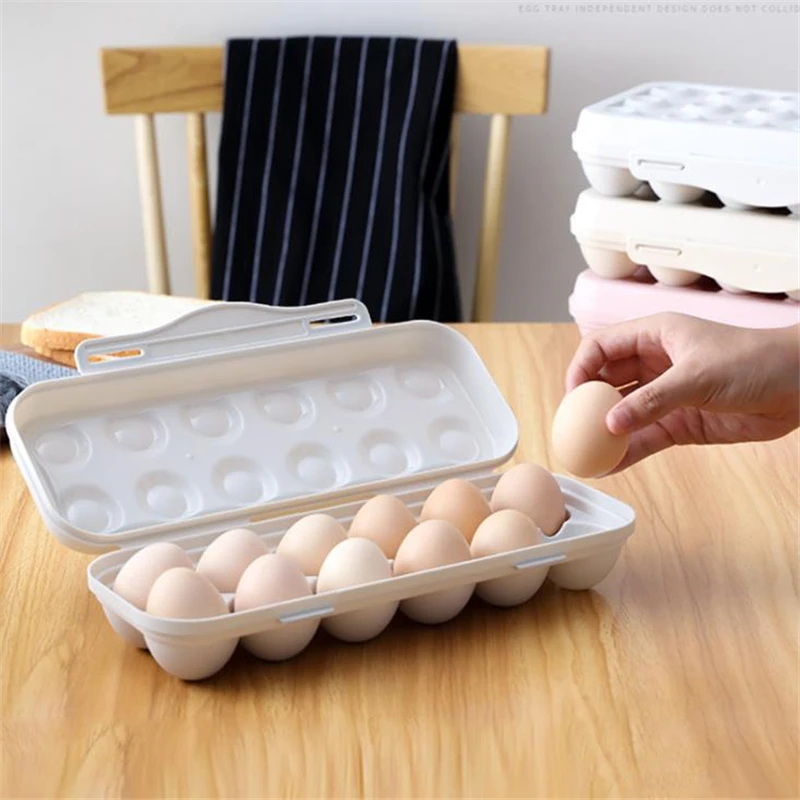 12-Grid-Egg-Box-Eggs-Tray-with-Lid-Drawer-Fresh-keeping-Case-Holder ...