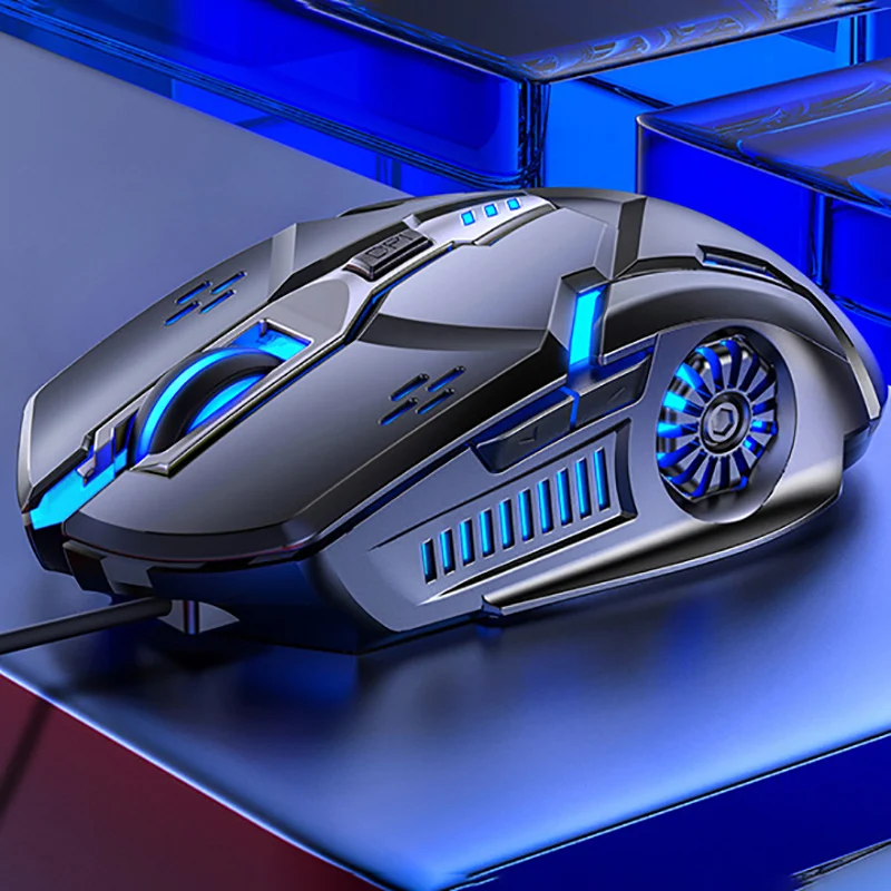 Mouse gamer com fio 6d, mouse rgb com 4 velocidades dpi para jogos em ...