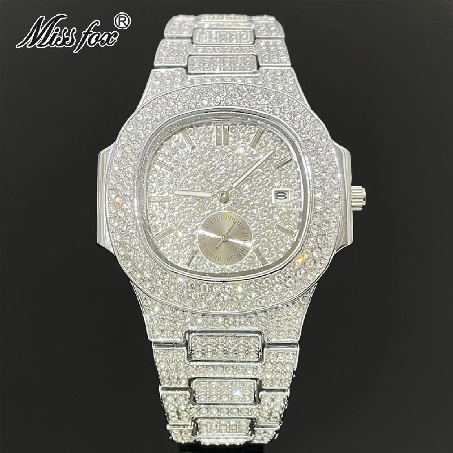 Hot-Luxury-Watch-Men-For-Iced-Out-Moissanite-Automatic-Date-Clocks ...