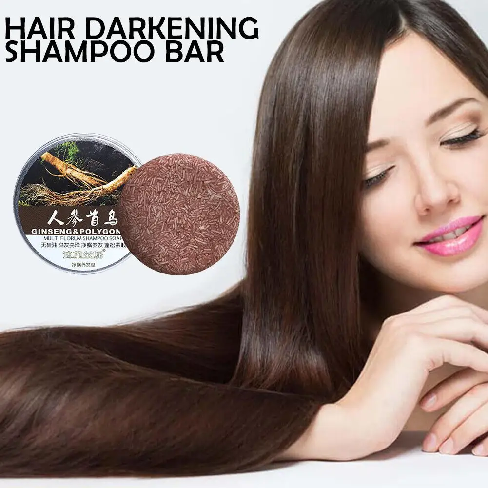 Soap Hair Darkening Shampoo Bar Repair Gray White Hair Color Dye Face ...