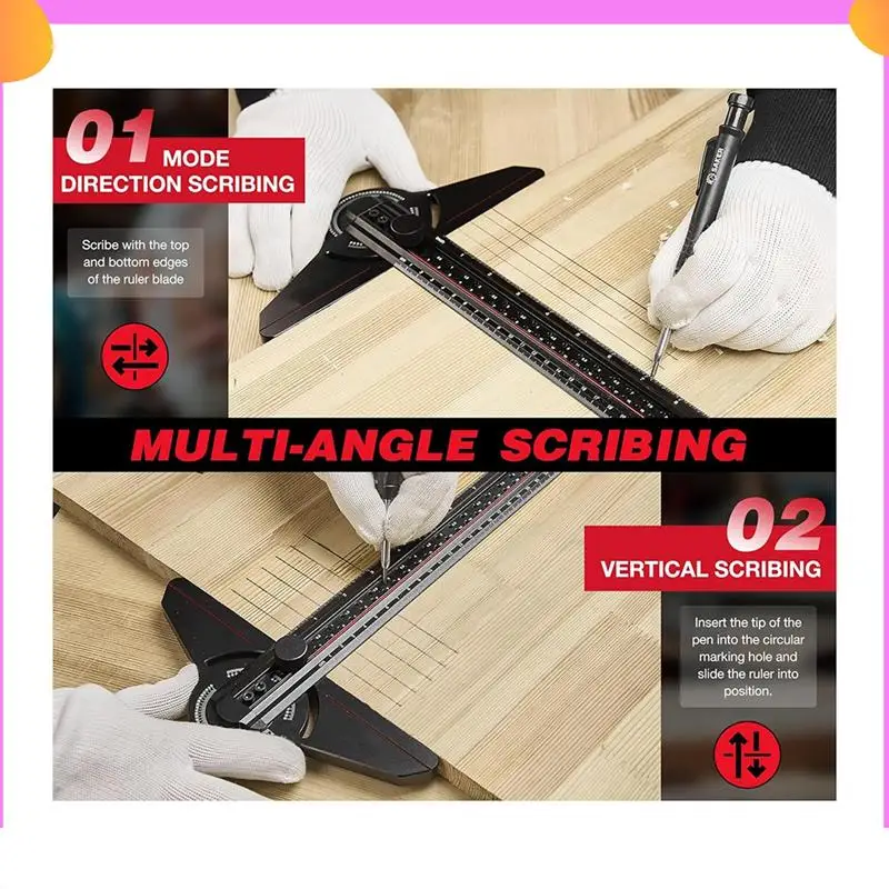 A23P Angle Finder Protractor,Angle Gauge,Adjustable Aluminum ...