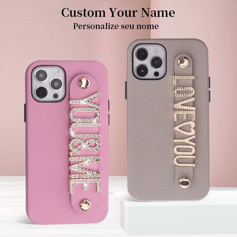 Luxury Leather Case Custom Name Iphone 12 | Custom Leather Iphone Case ...
