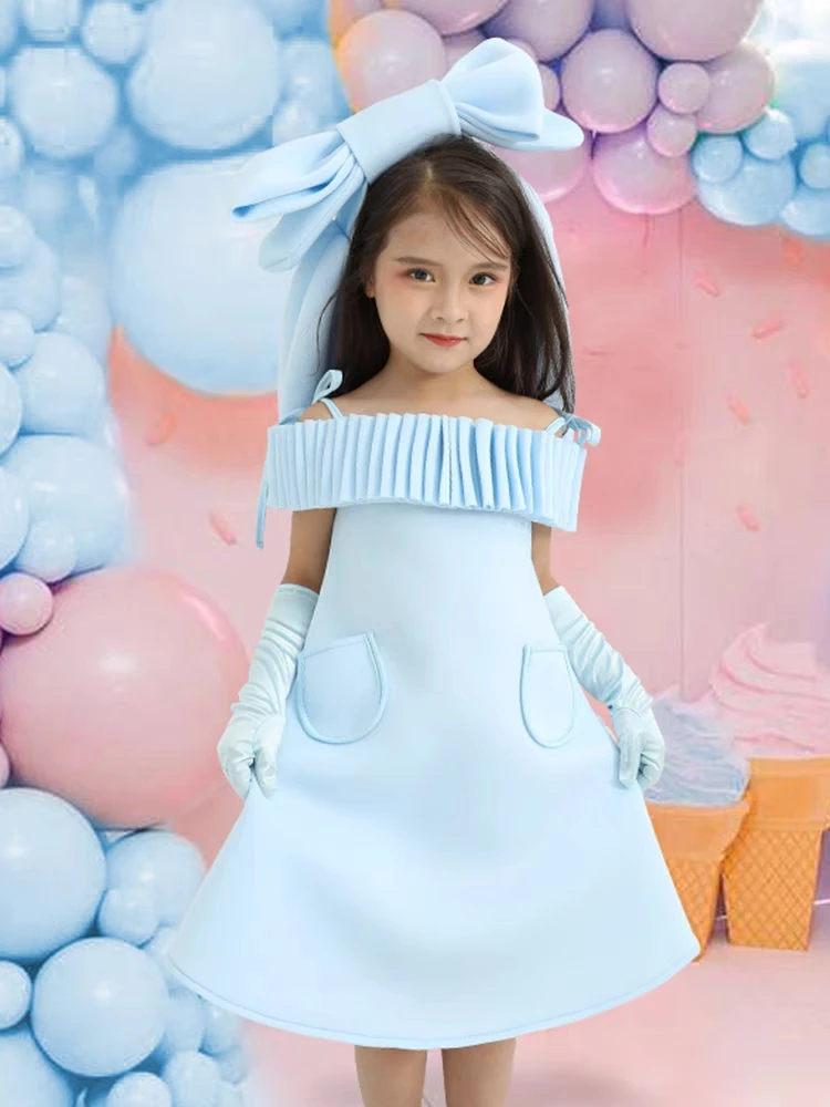 New 2023 Eid Easter One-piece Wedding Blue Brithday Party Children ...