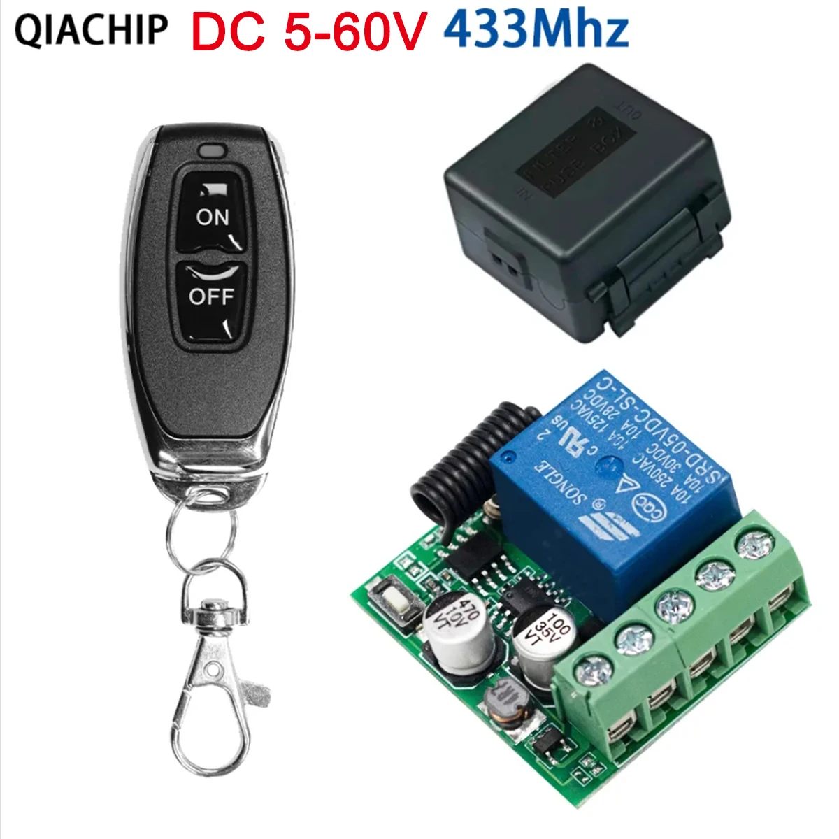 433Mhz-DC-12V-5V-60V-1CH-Universal-Wireless-Remote-Control-Switch-Relay ...