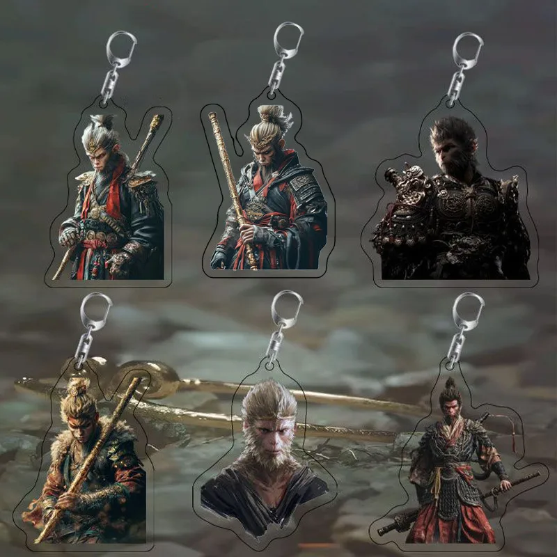 Black-Myth-Wukong-Game-Peripherals-Acrylic-Key-Chain-Cartoon-Monkey ...