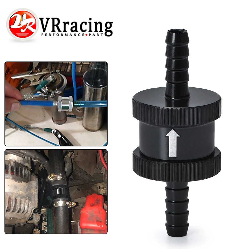 Vr - 1/4" 6mm Aluminum Alloy One Way Non Return Fuel Check Valve Petrol ...