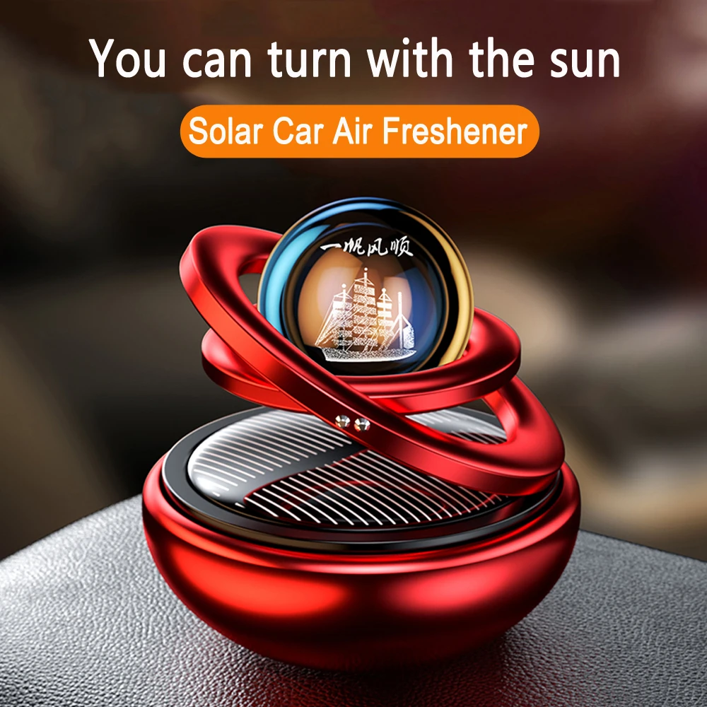 Solar Car Air Freshener Rotating Aromatherapy Diffusing Accessories ...
