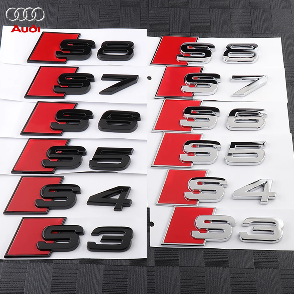 Car-Body-Rear-Trunk-ABS-Badge-S3-S4-S5-S6-S7-S8-Emblem-Sticker ...