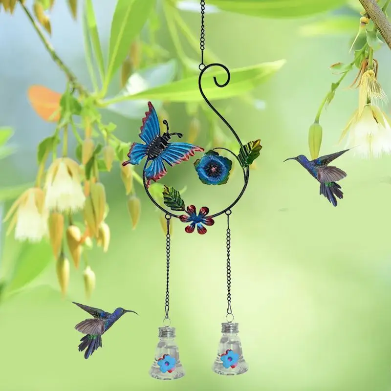 2024-New-Wind-Chime-Hummingbird-Feeder-Outdoor-Hanging-Wild-Bird-Feeder ...